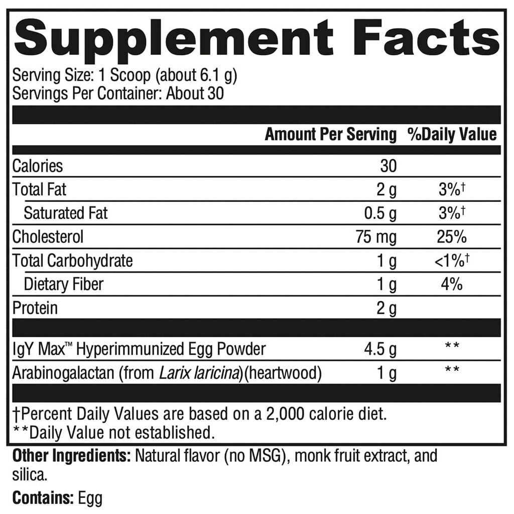 intestinal support with immunoglobulins
