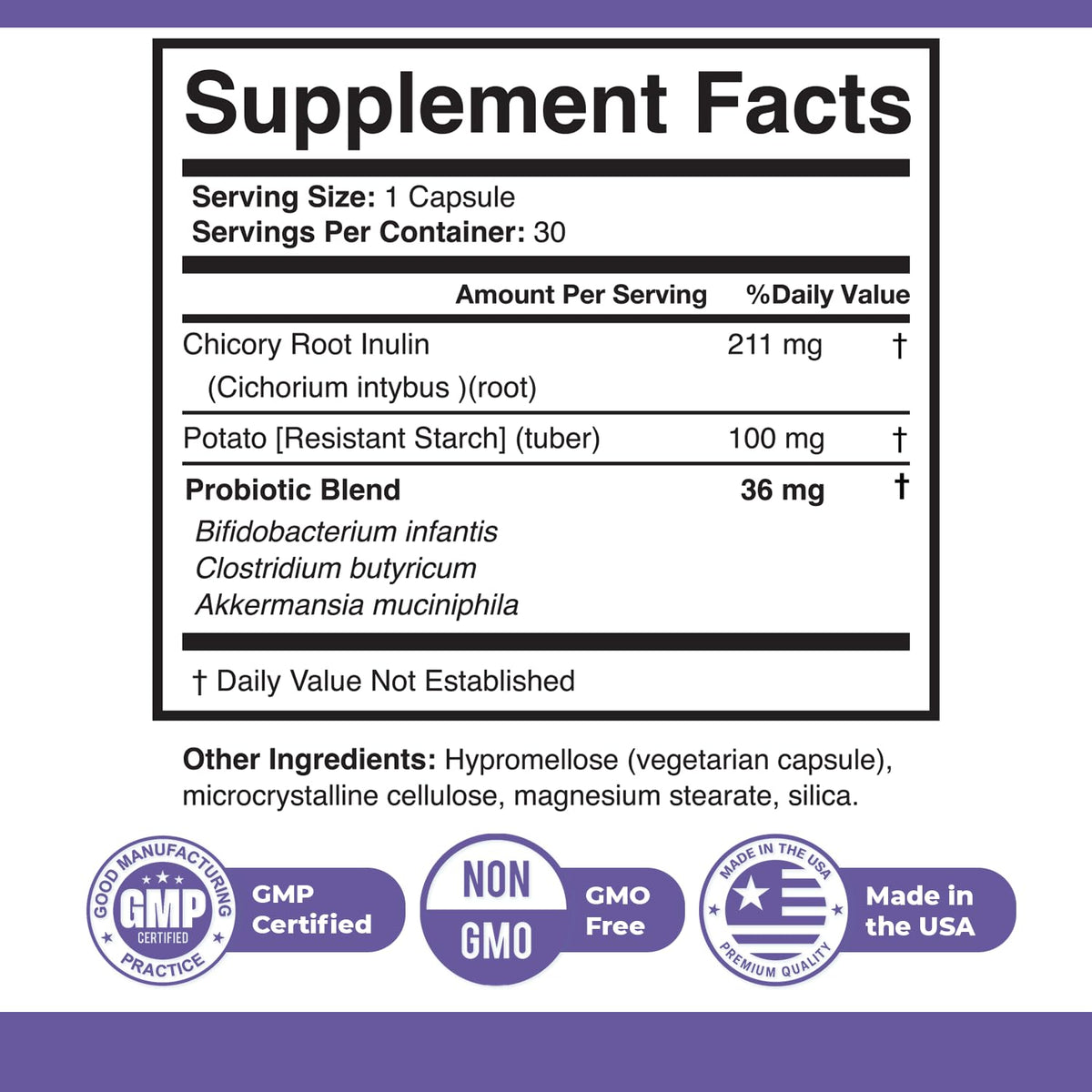 Inulin and probiotics for digestion