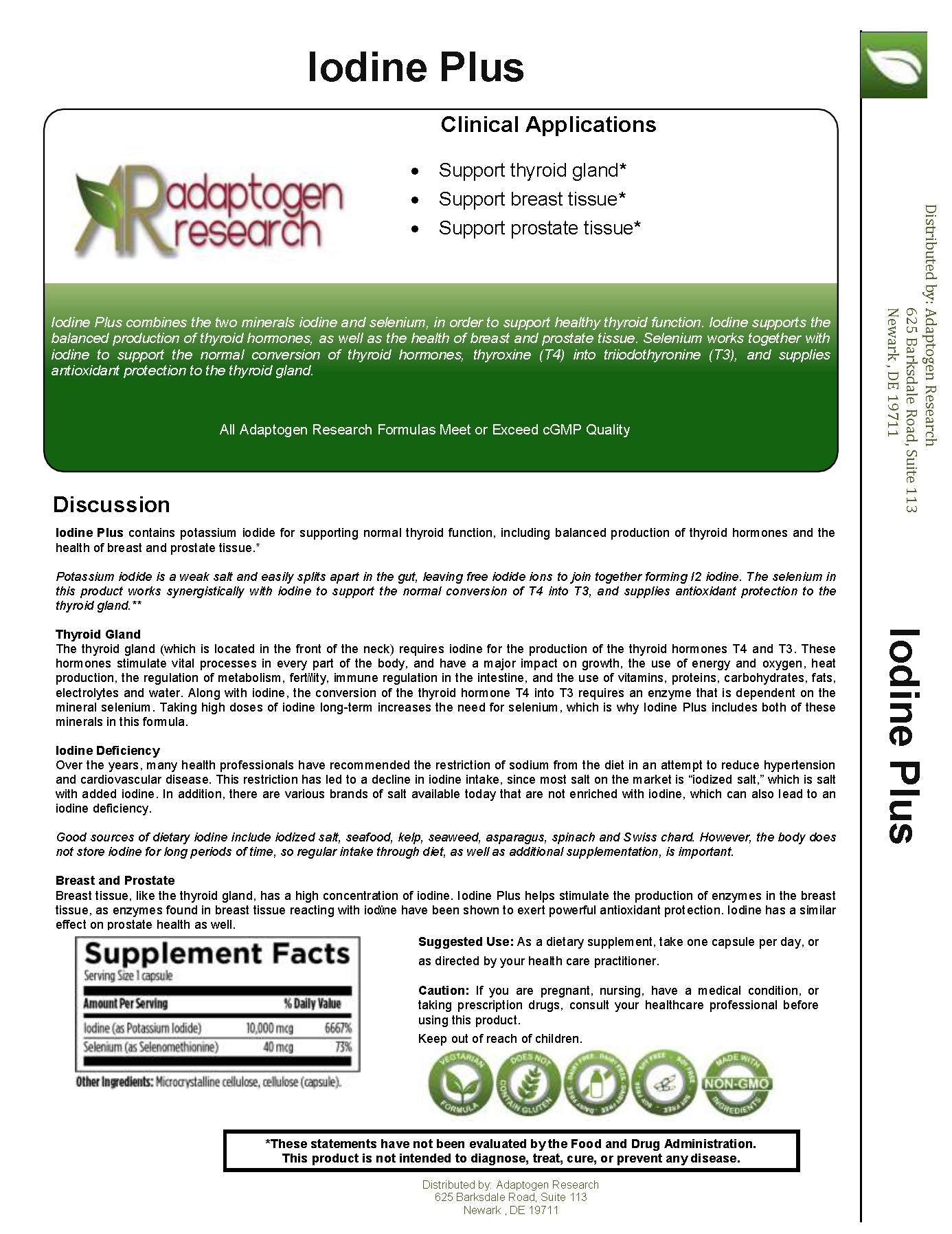 iodine capsules for thyroid support