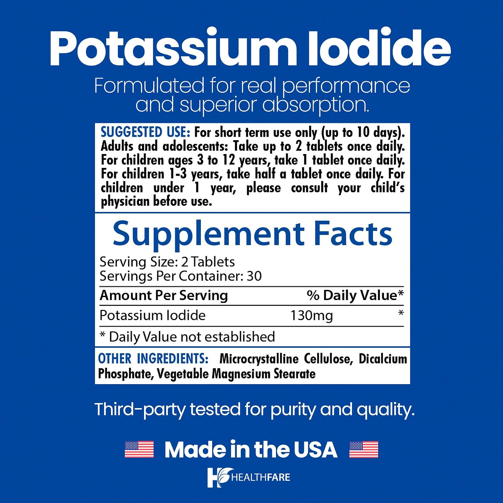 Iodine supplement for radiation protection