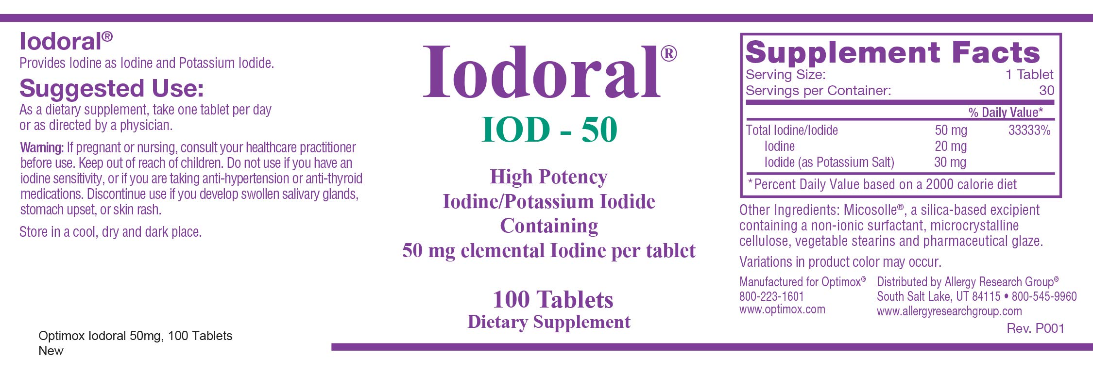 Iodoral tablets for optimal potassium levels