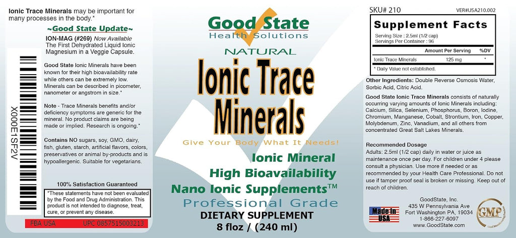 Ionic trace minerals for daily health