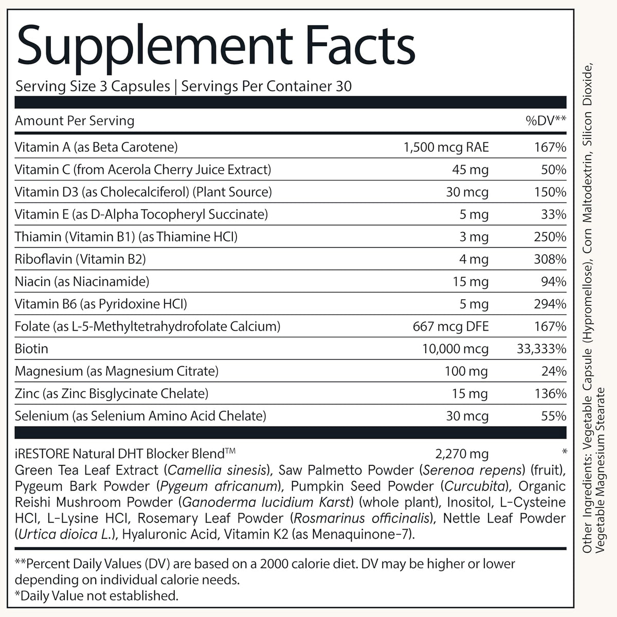 iRestore hair growth supplement capsules