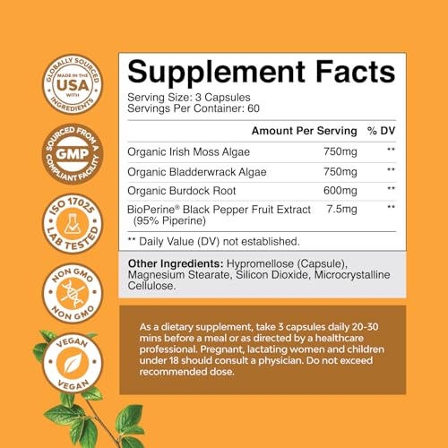 Irish Sea Moss capsules for healthy skin