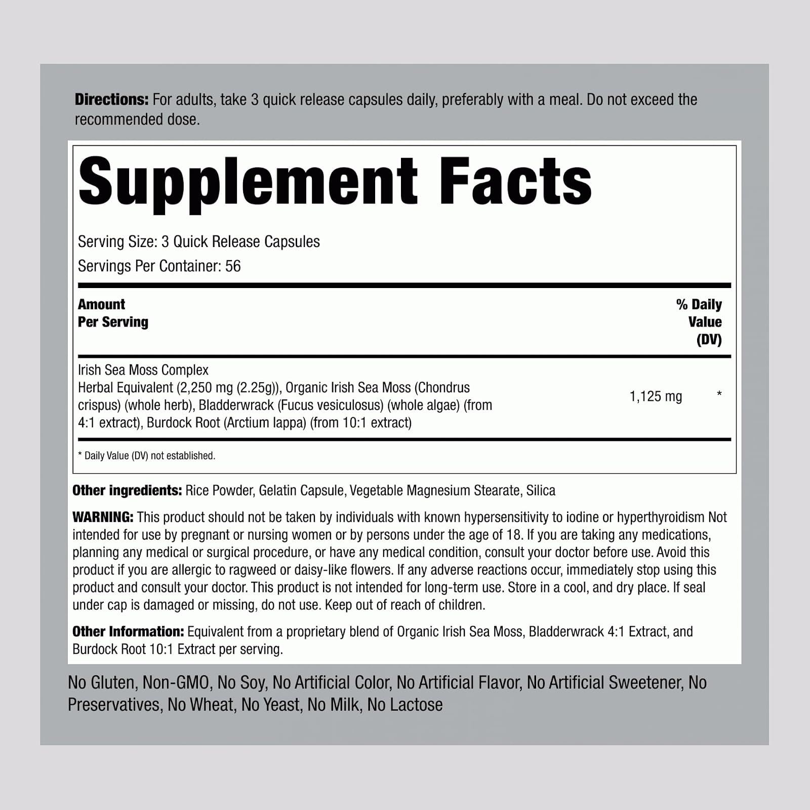 Irish Sea Moss multivitamin for women