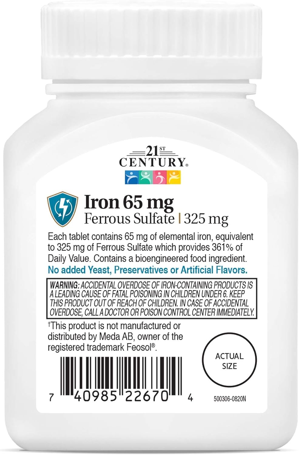 Iron 65 mg tablets for daily health