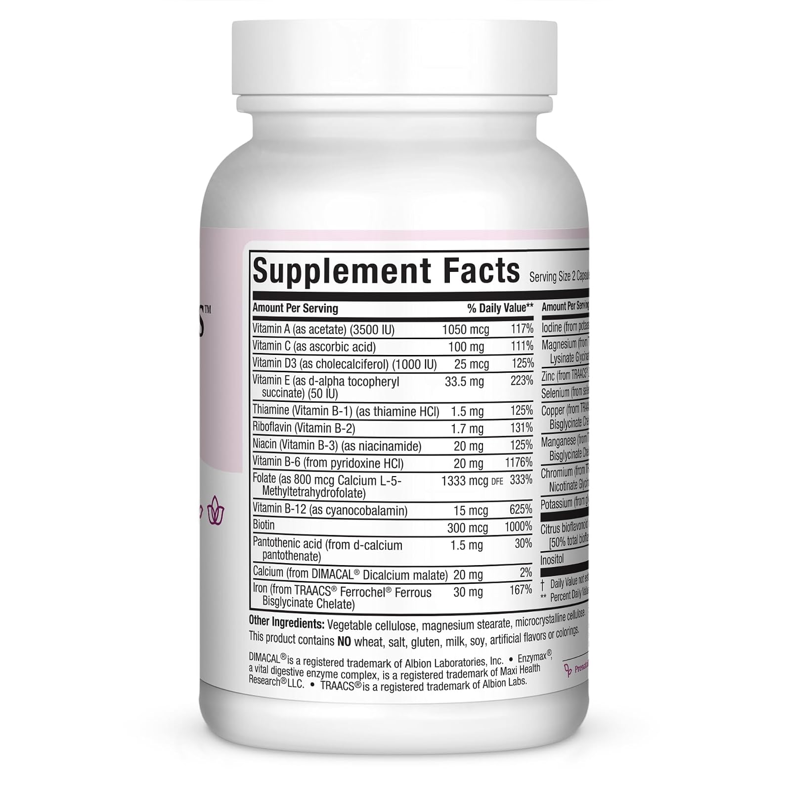 Iron and folate prenatal vitamins capsules