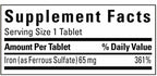 Iron bisglycinate 65 mg tablets