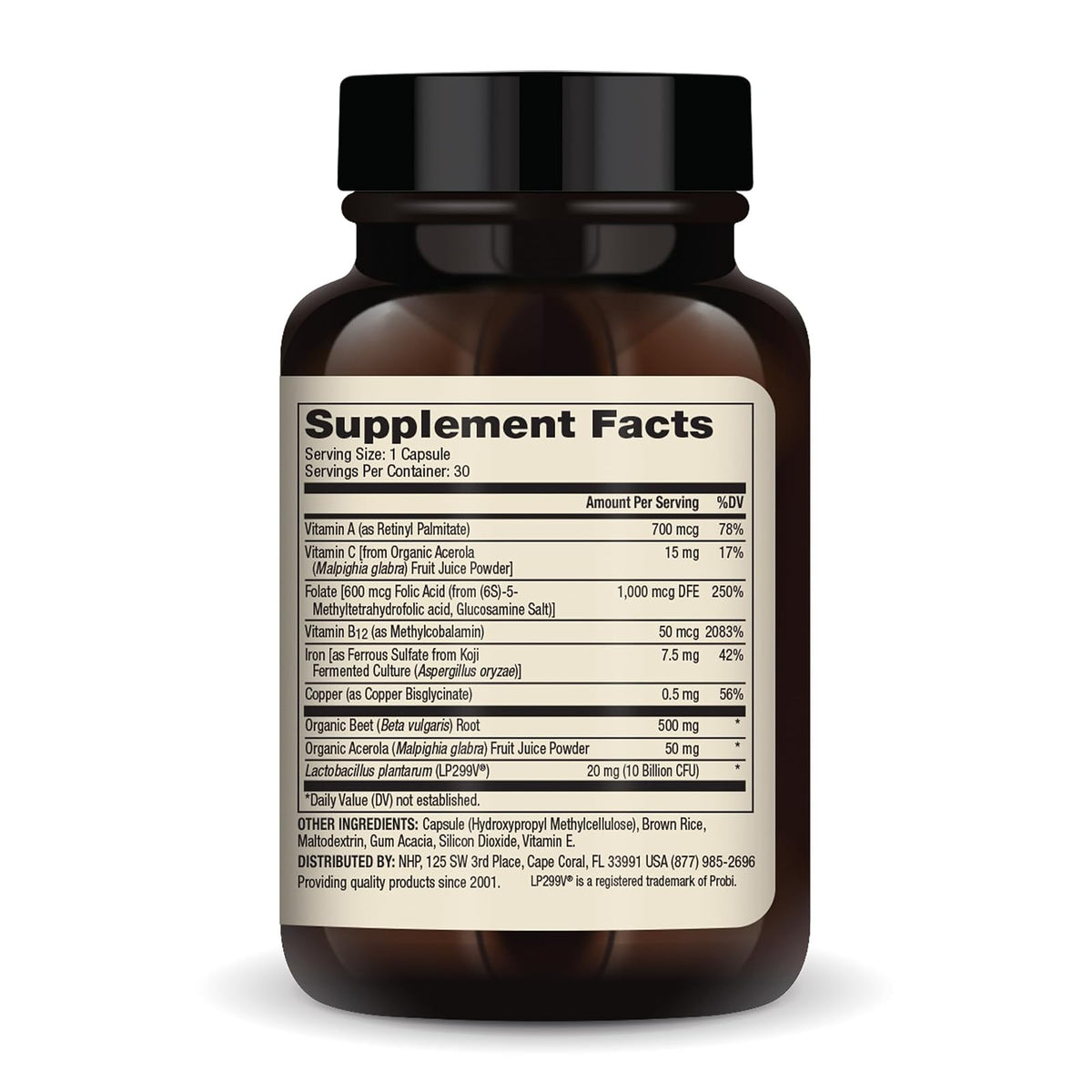 Iron bisglycinate capsules for energy
