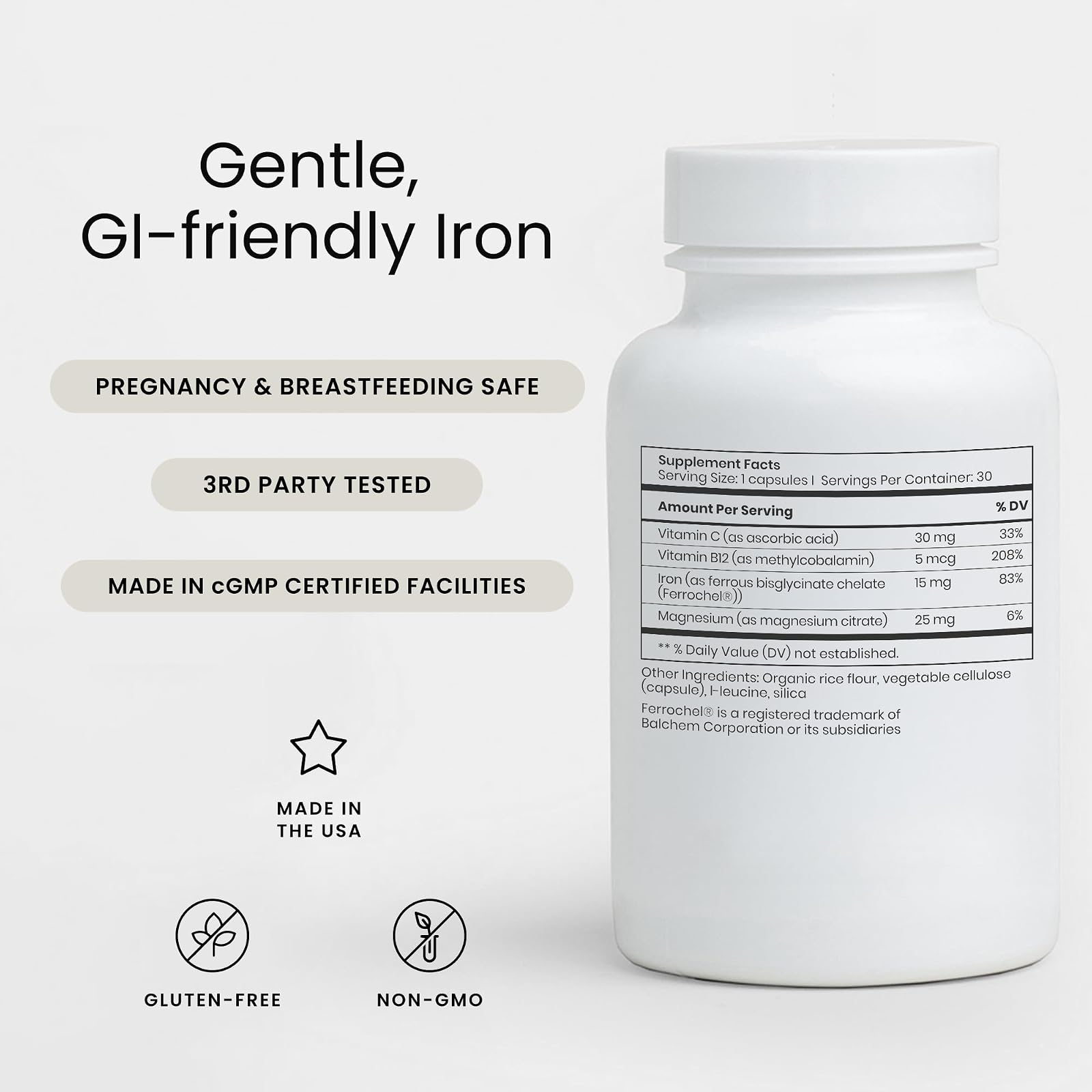 Iron bisglycinate for women's health