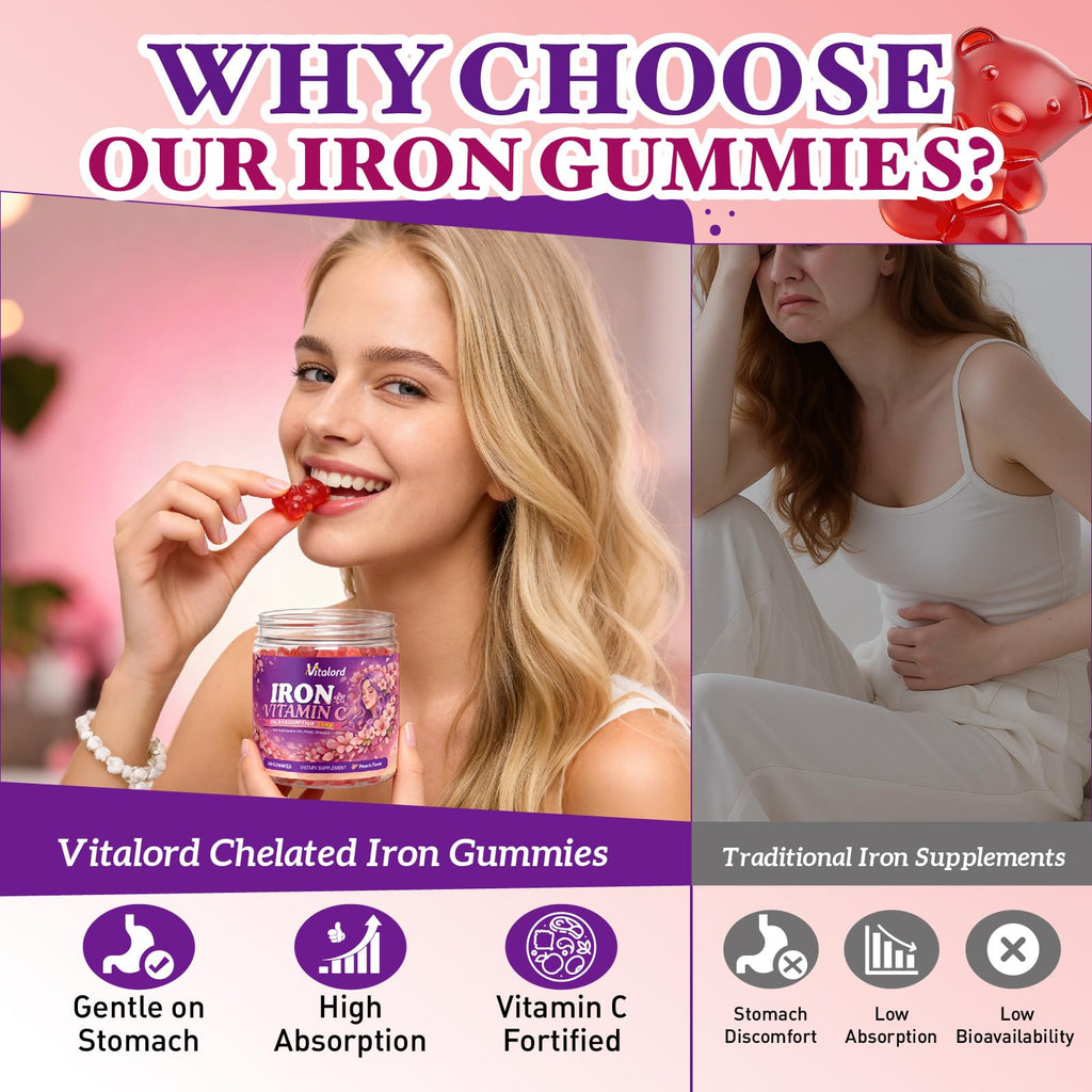 Iron bisglycinate gummies for vegan diets