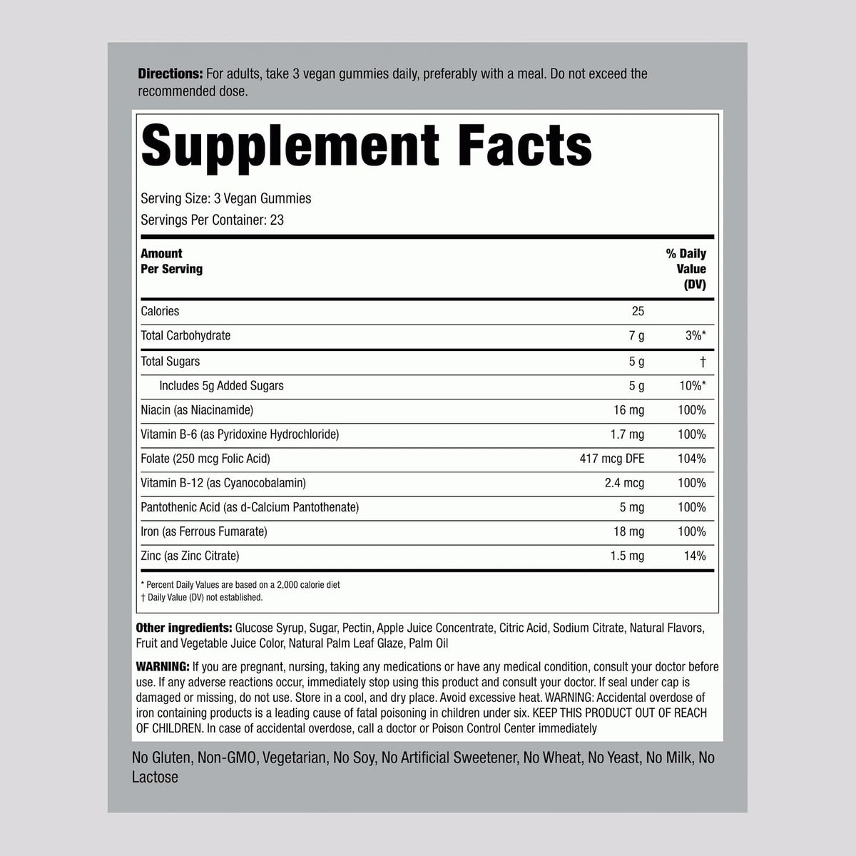 Iron bisglycinate gummies for women