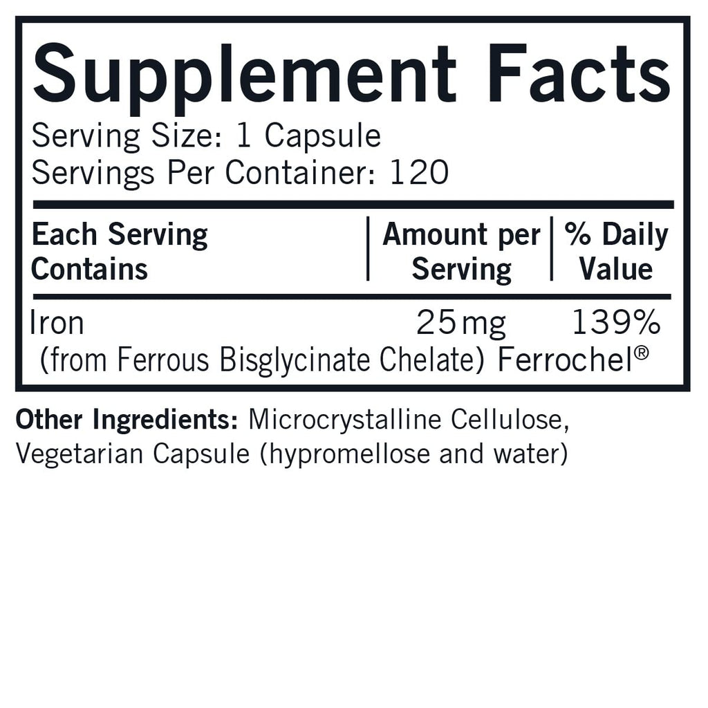 Iron bisglycinate supplement for women
