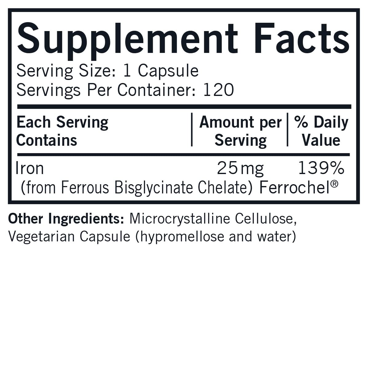 Iron bisglycinate supplement for women