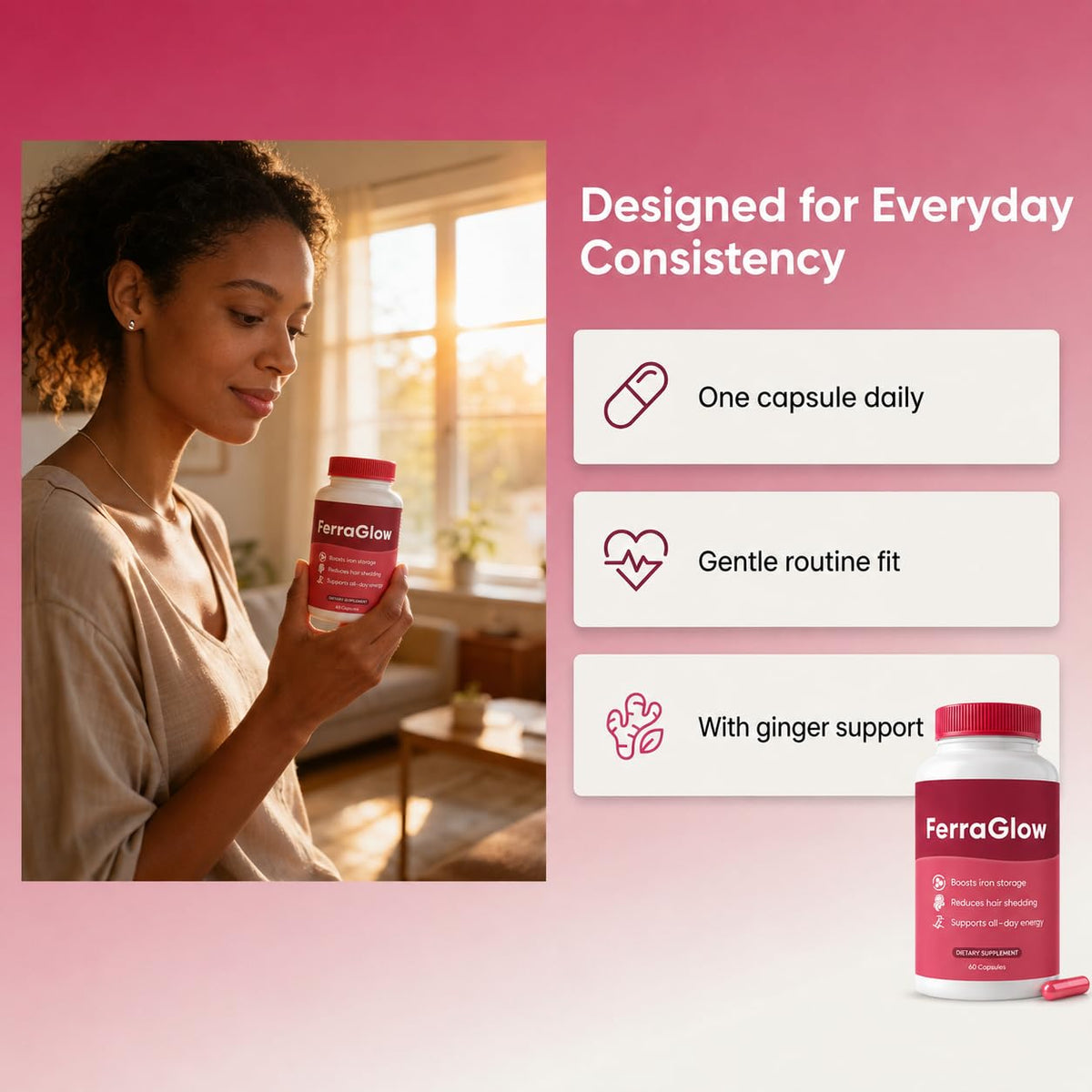 Iron capsules for improved vitality and wellness