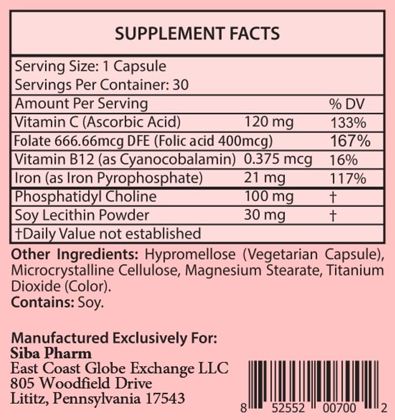 Iron capsules with folic acid benefits