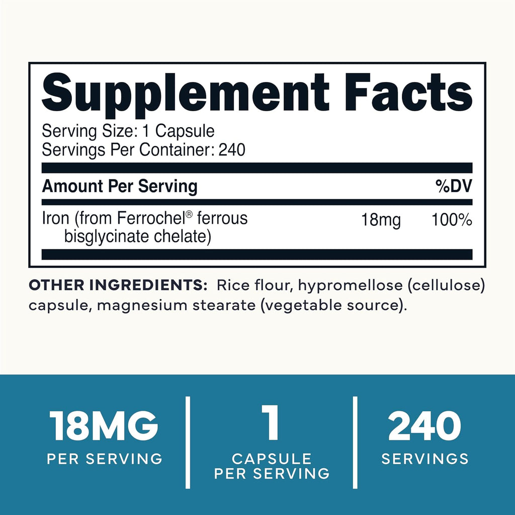 iron chelate capsules for energy