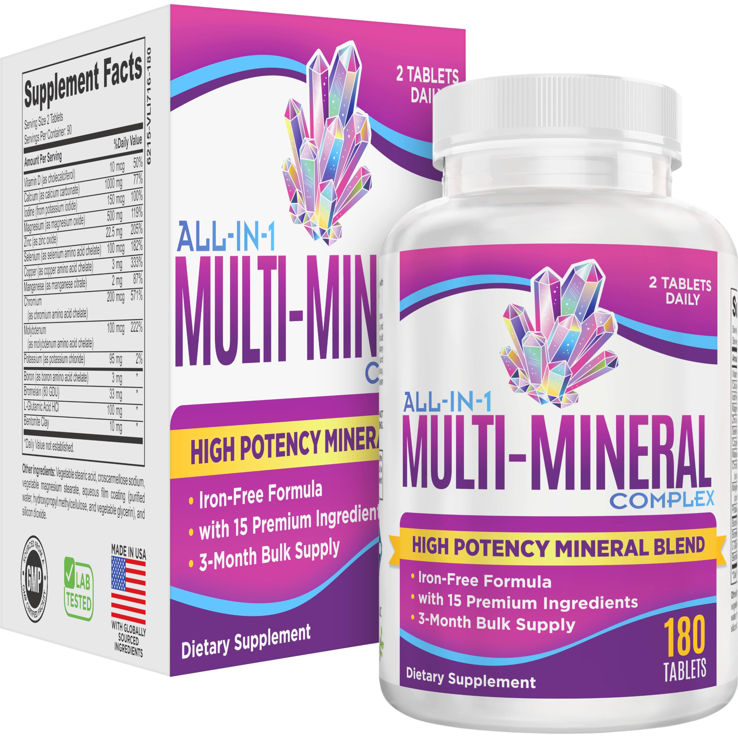 Iron-free multiminerals for sensitive stomachs