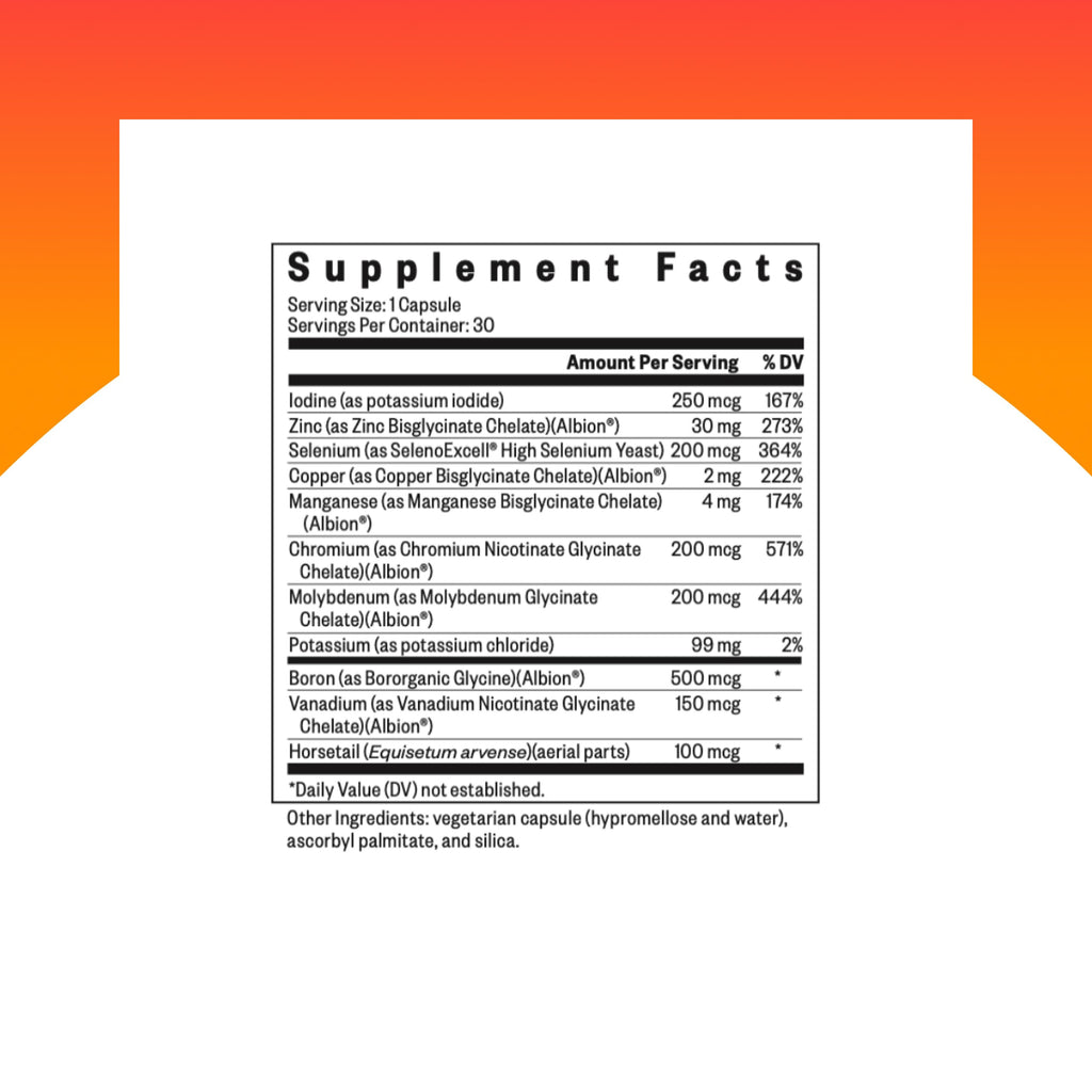 iron-free trace minerals complex