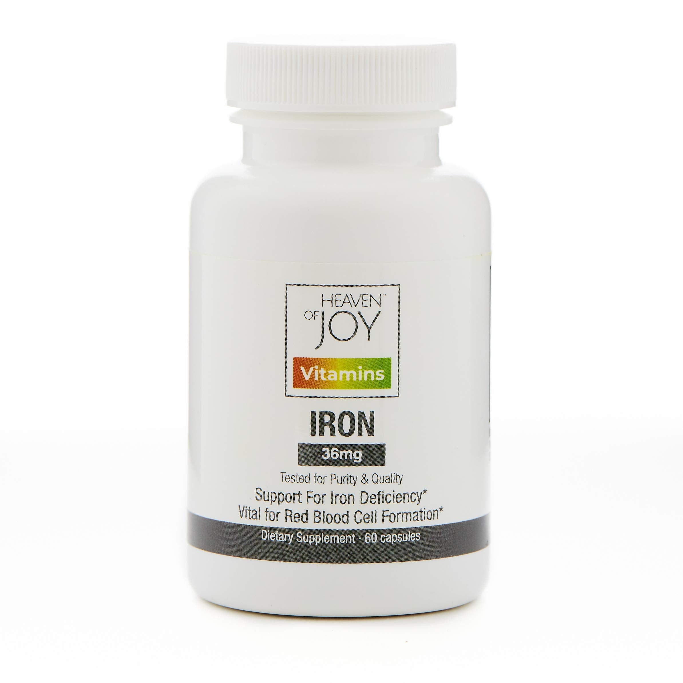 Iron glycinate vegan supplement capsules