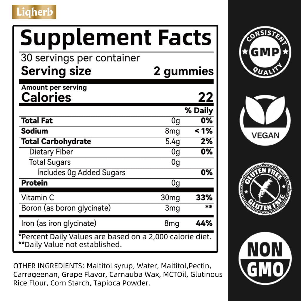 Iron Gummies 8 mg for healthy blood