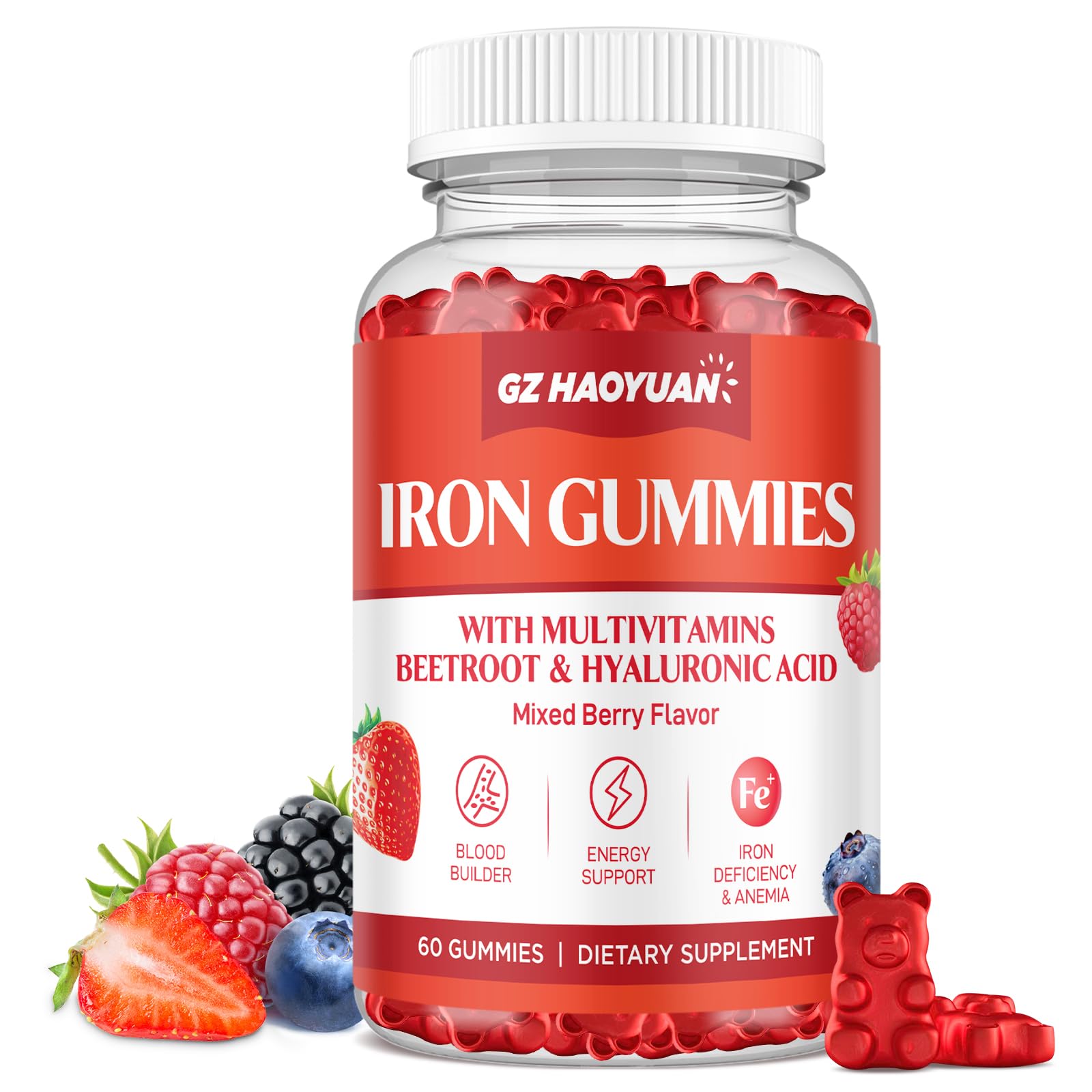 Iron gummies for energy boost