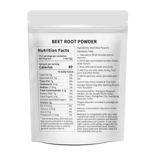 Iron-rich beet root powder