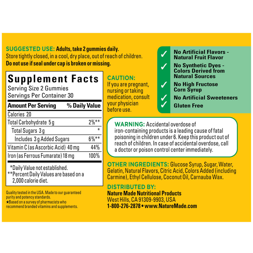 Iron supplement for active lifestyles