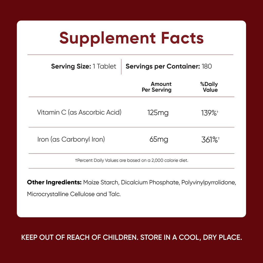 Iron supplement for active lifestyles