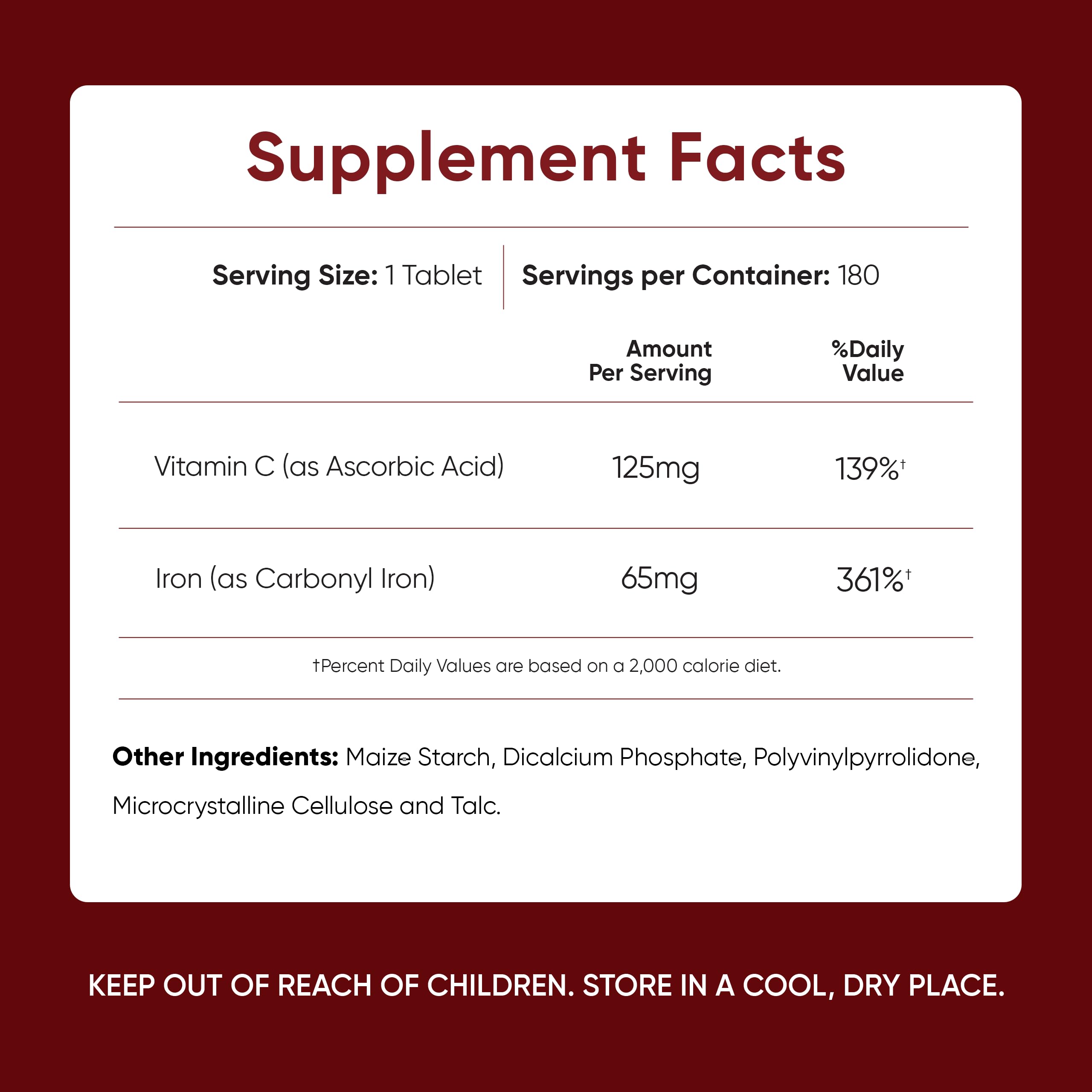 Iron supplement for active lifestyles