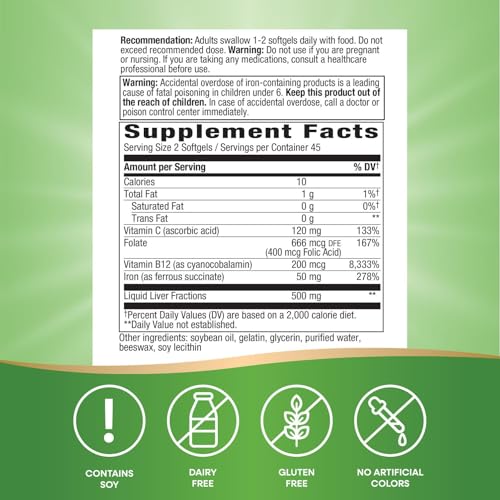 Iron supplement for fatigue relief