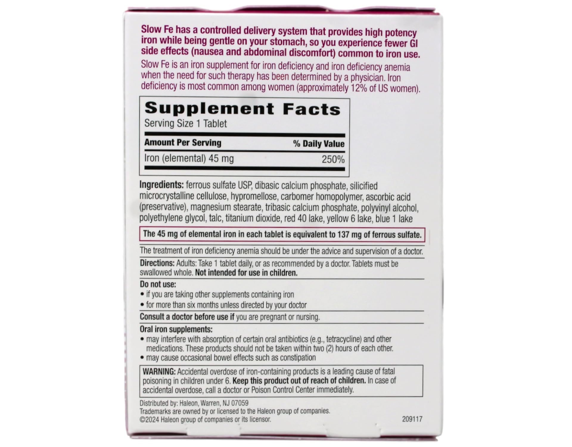 Iron supplement for healthy blood