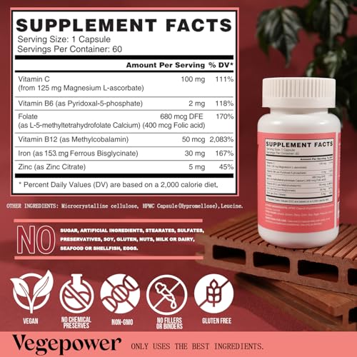 Iron supplement with B12 and folate