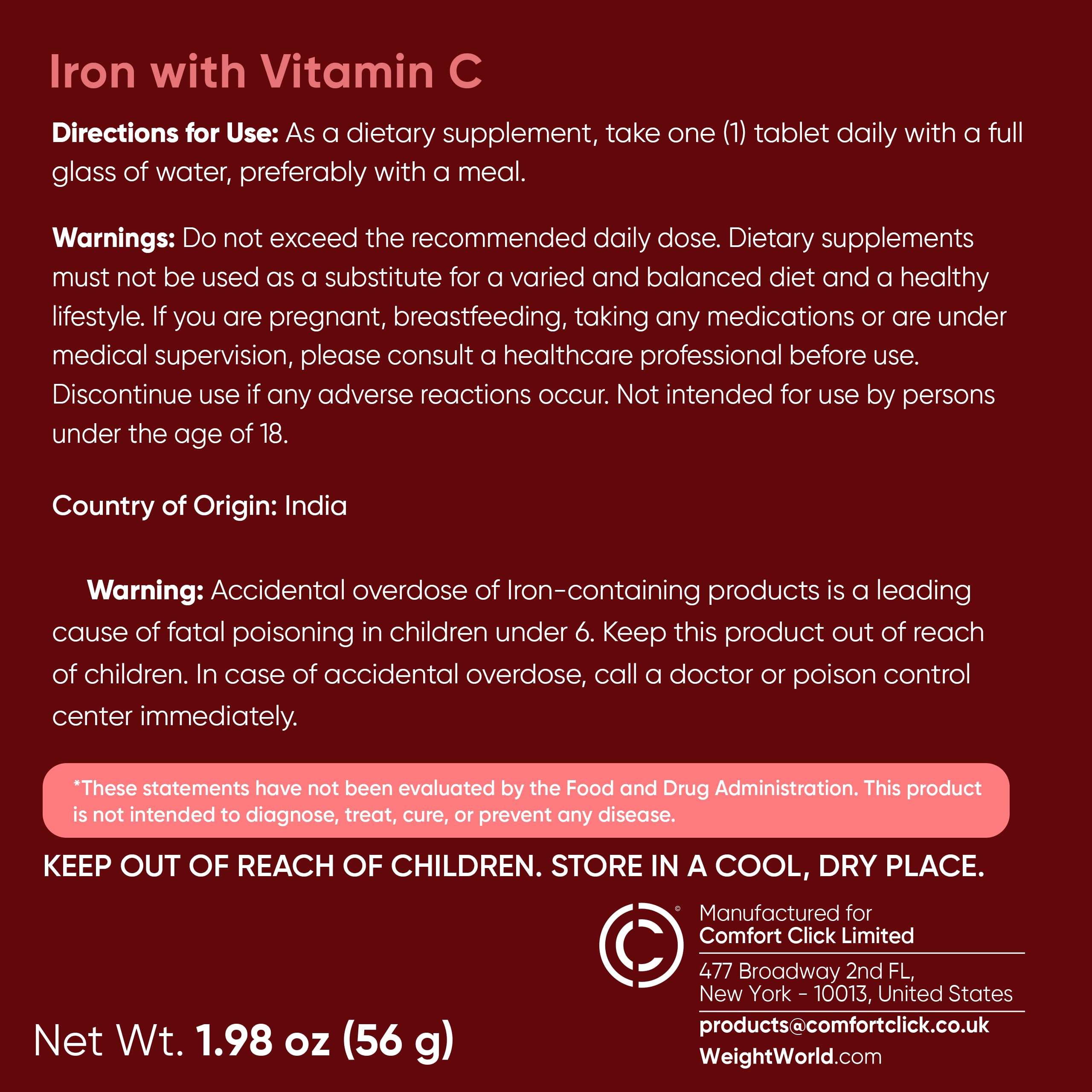 Iron tablets for fatigue relief