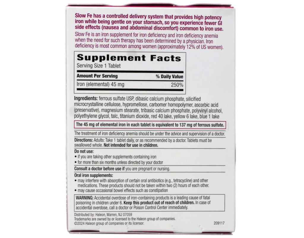 Iron tablets for improved vitality