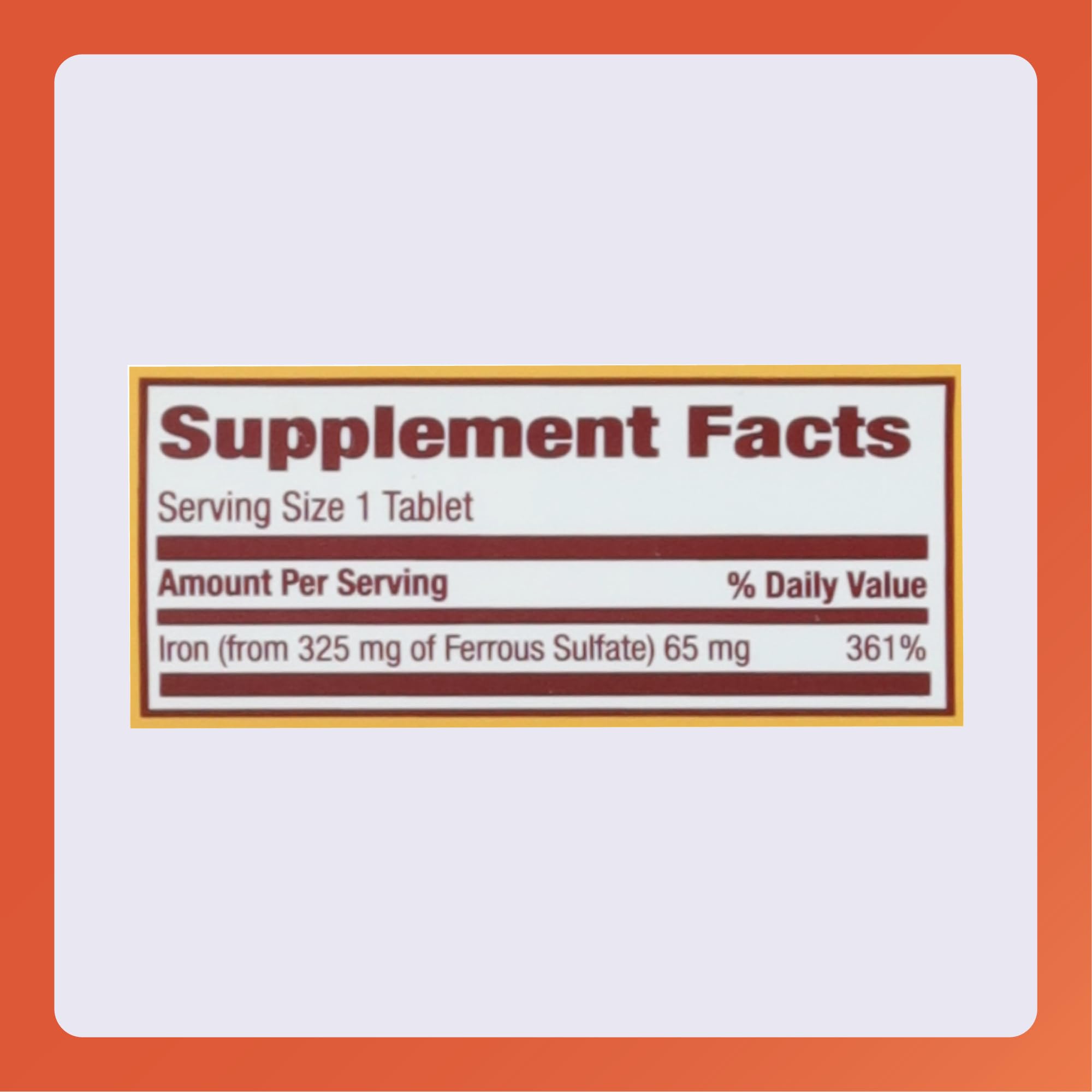 Iron tablets for improved vitality