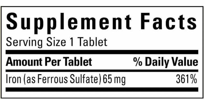 Iron tablets for red blood cell support
