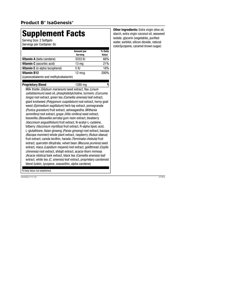 Isagenix blended vitamins for vitality