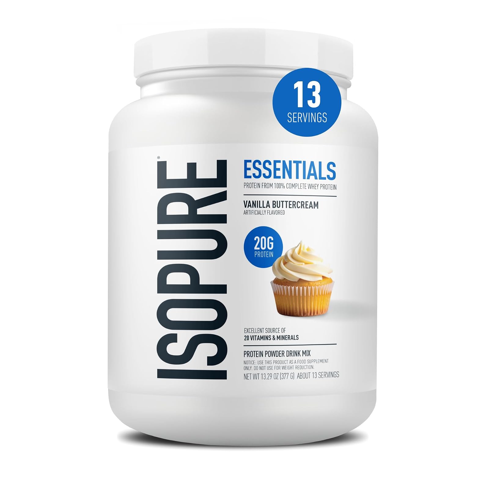 Isopure Essentials vanilla buttercream protein powder