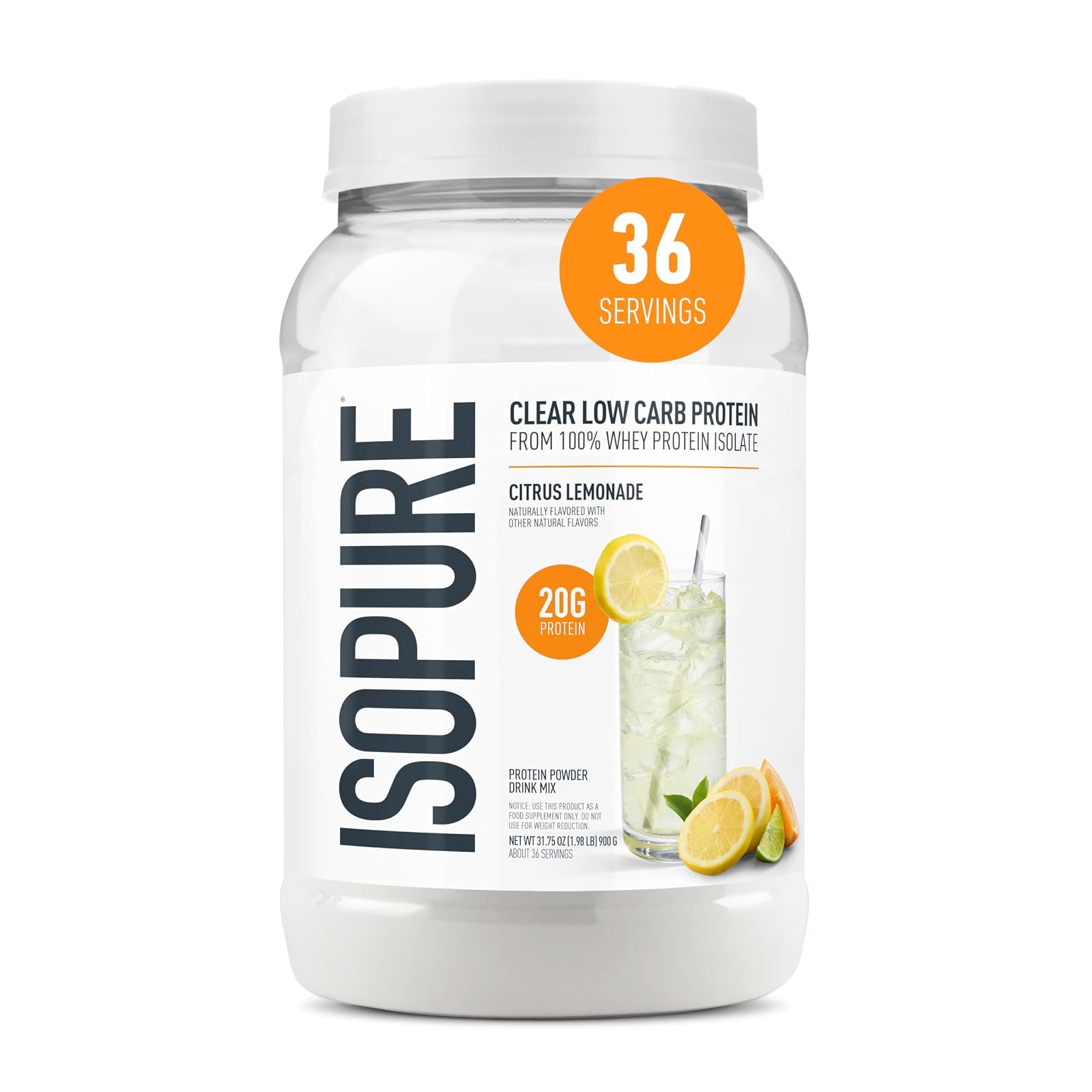 Isopure whey protein citrus lemonade