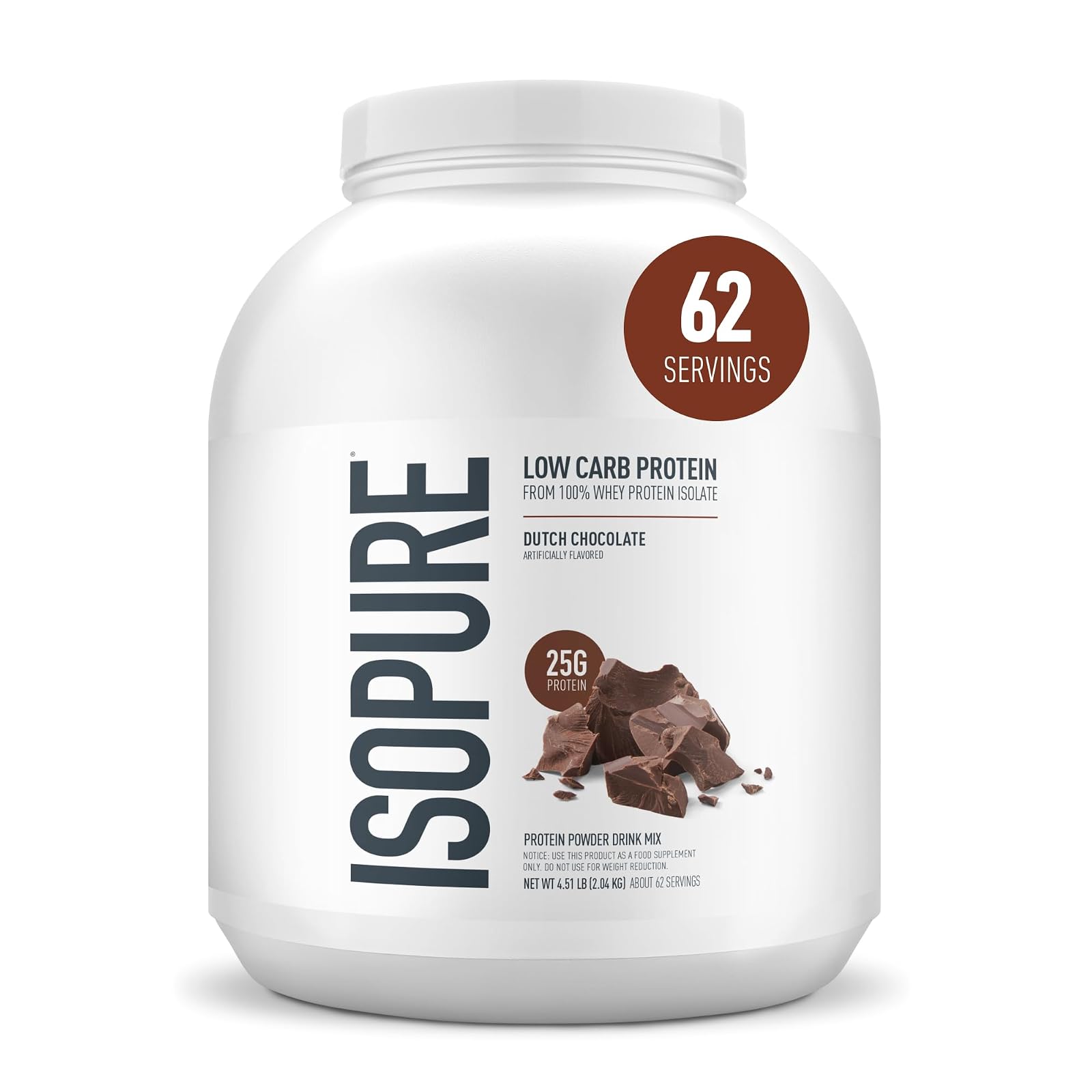 Isopure whey protein Dutch chocolate flavour