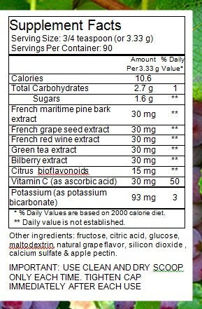 Isotonic grape seed extract capsules