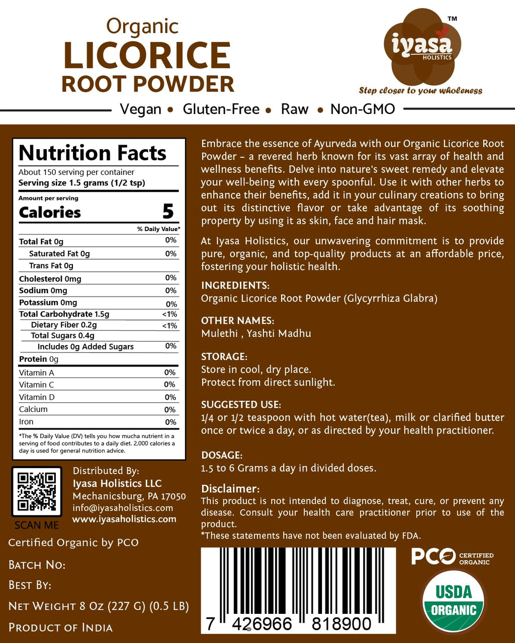 Iyasa Holistics herbal supplement