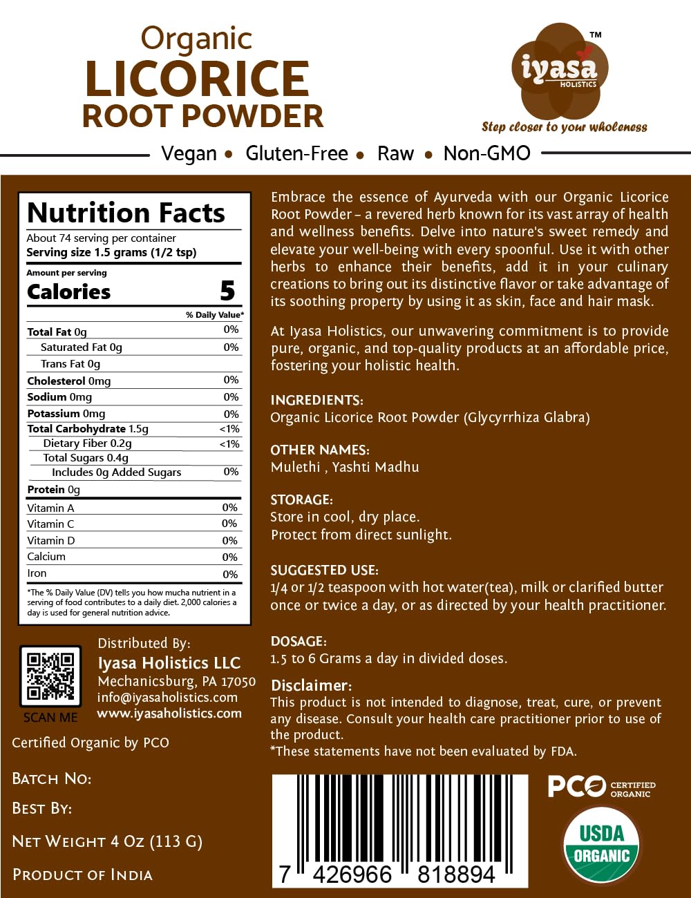 Iyasa Holistics herbal supplement
