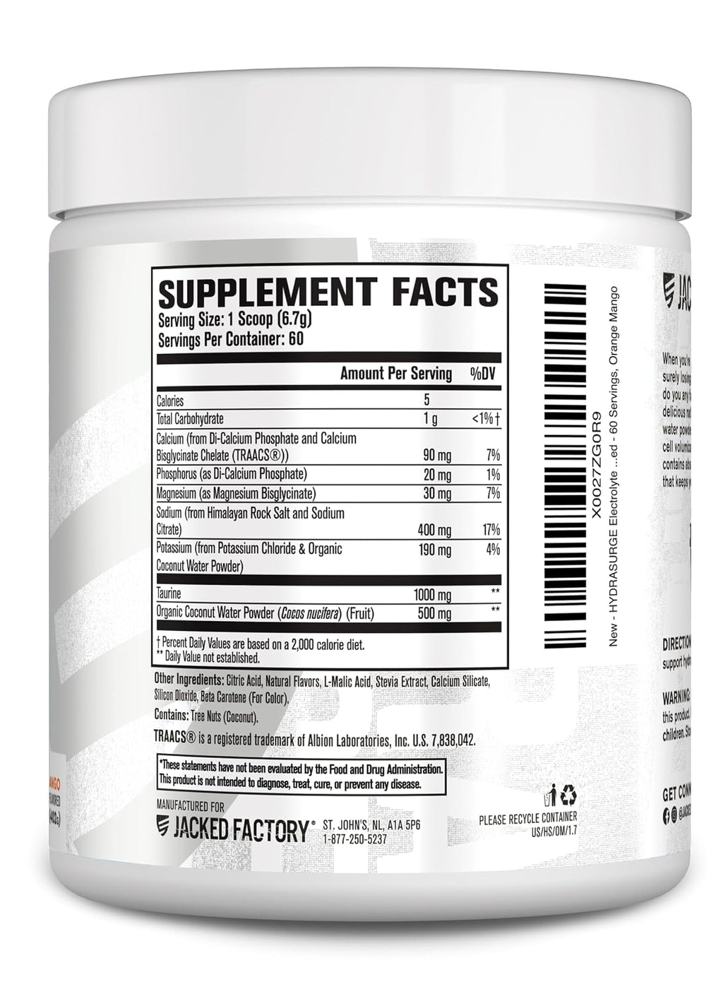 Jacked Factory electrolyte powder for hot weather workouts