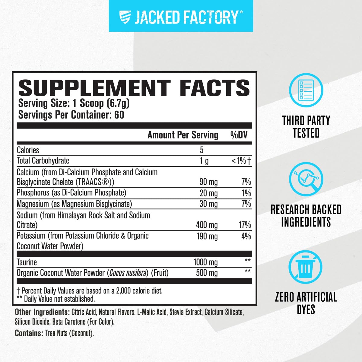 Jacked Factory electrolytes to replenish lost fluids