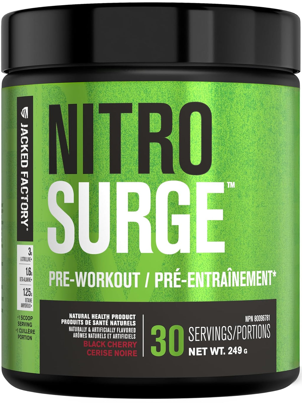 Jacked Factory pre-workout black cherry flavour