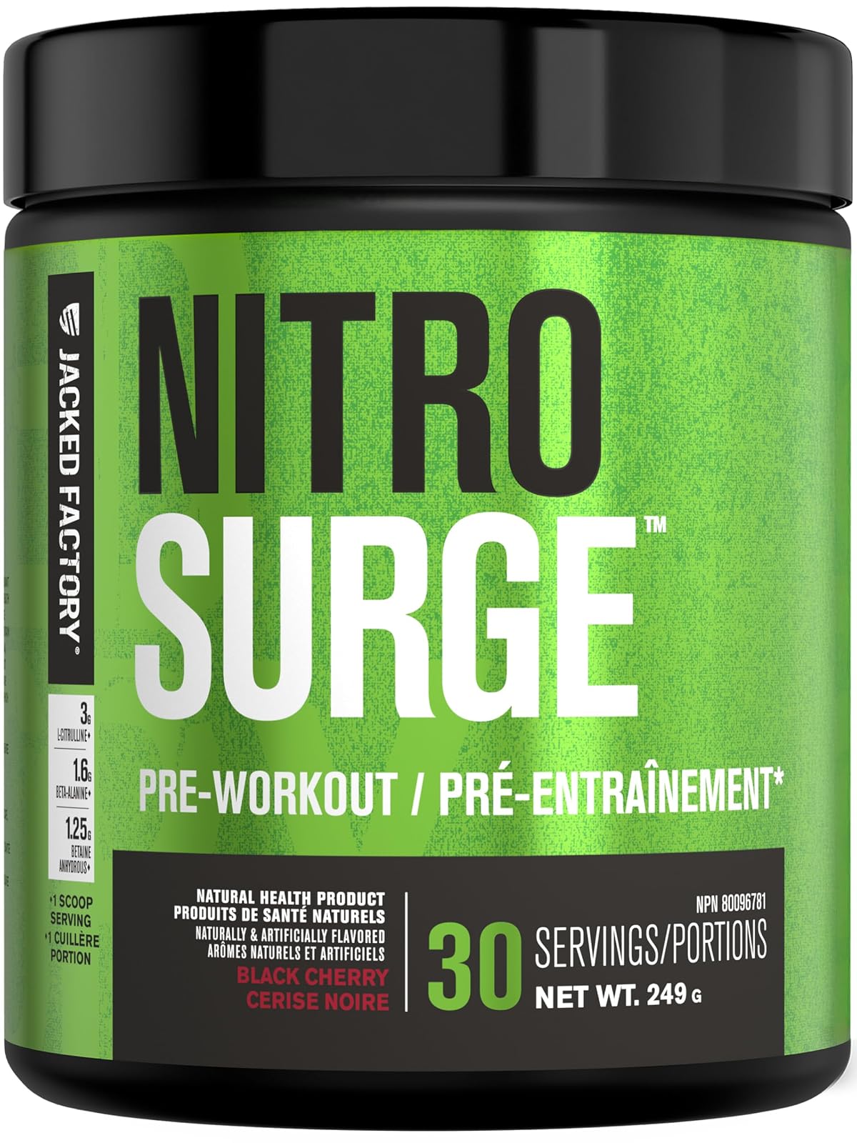 Jacked Factory pre-workout black cherry flavour