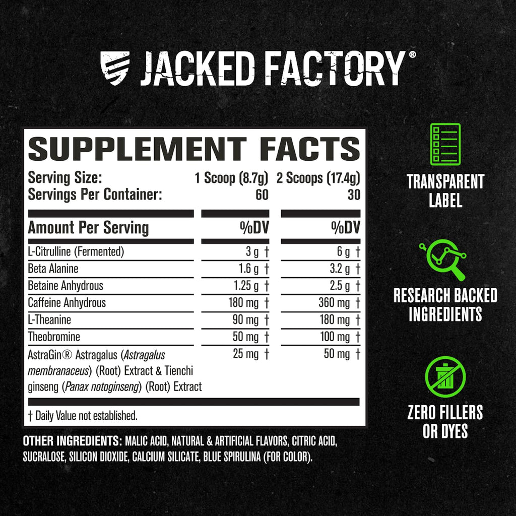 Jacked Factory pre-workout with 60 servings