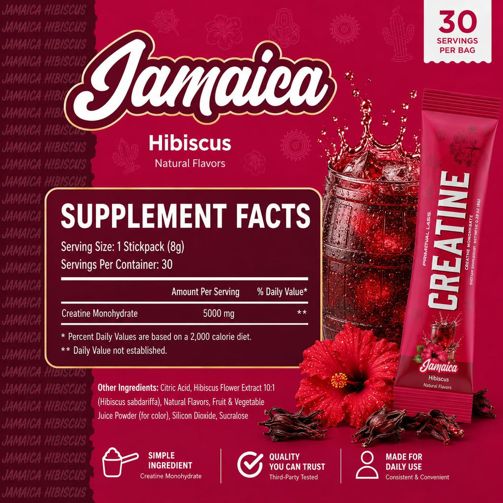 Jamaica flavour creatine for energy